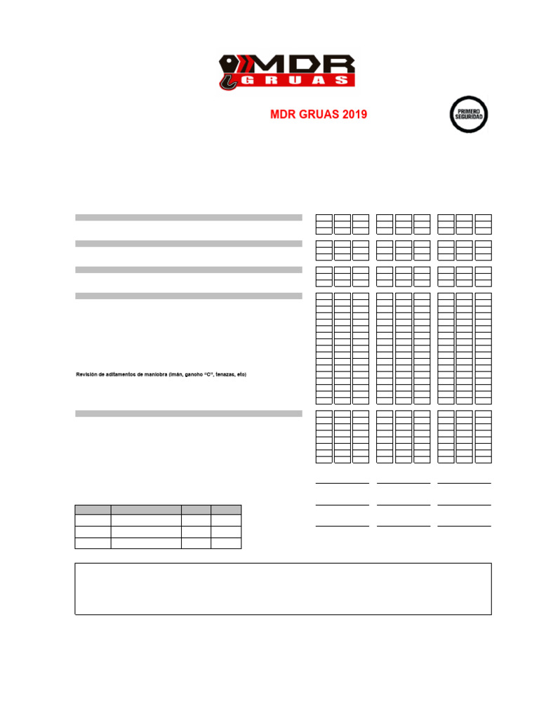 Checklist MDR GRUAS 2019-1 | PDF