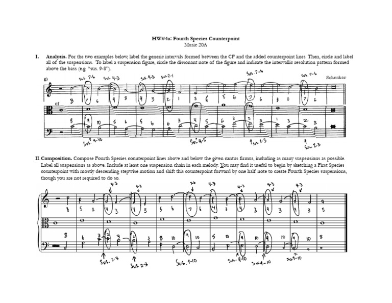 HW4a+-+Fourth+Species+Counterpoint+ Final 1.1 | PDF