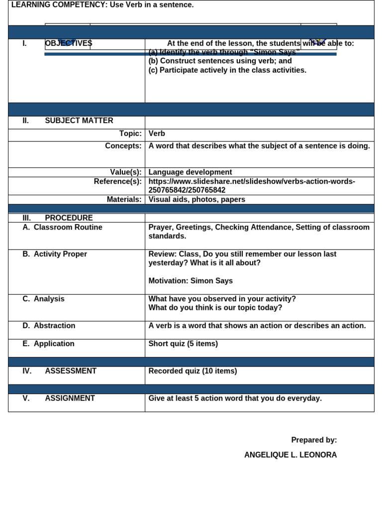 Lesson Plan Format | PDF