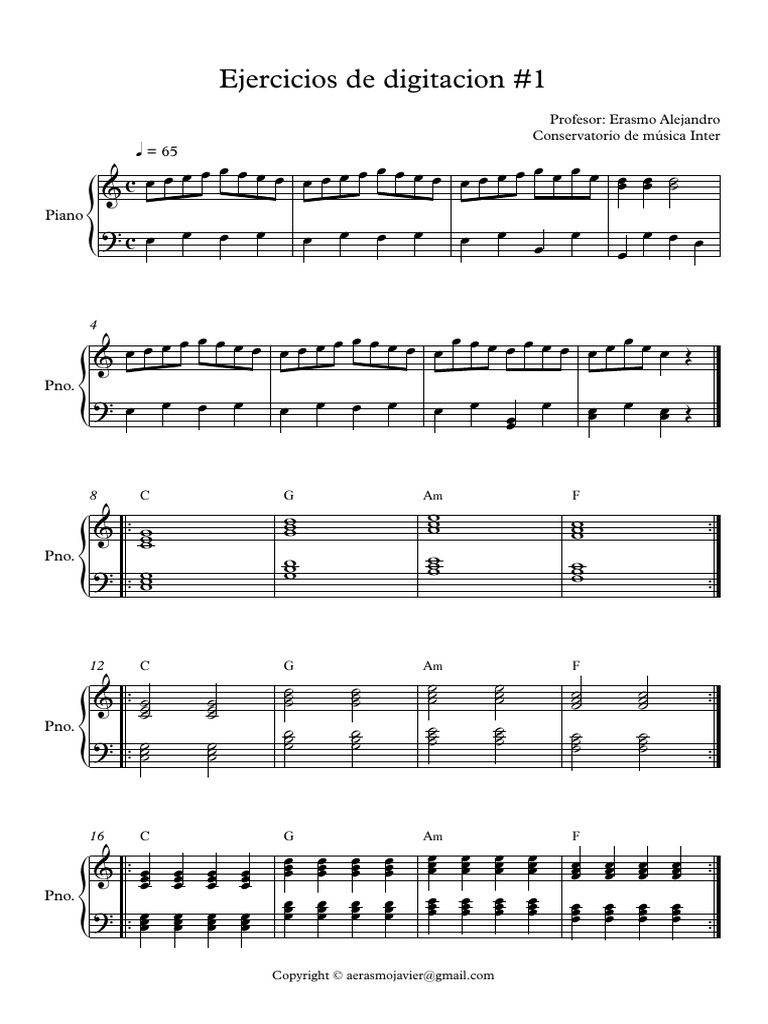 Digitacion Piano #2 | PDF