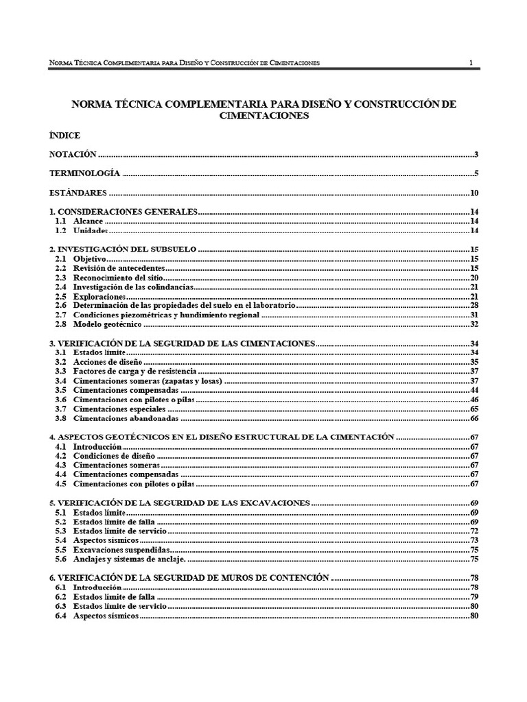 Normas Tecnicas Complementarias de Cimentaciones | PDF