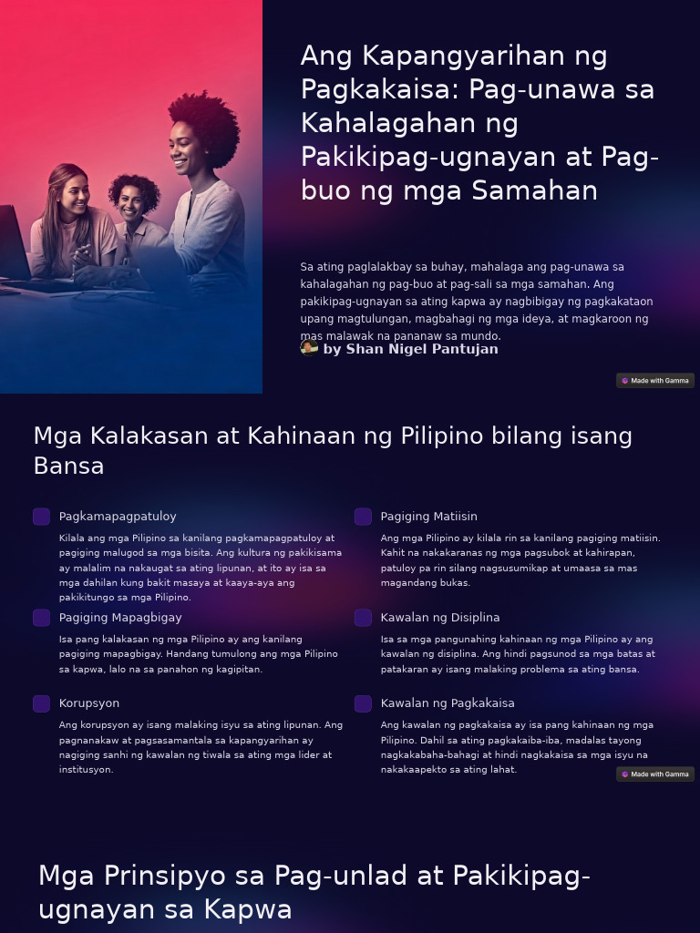 Ang Kapangyarihan NG Pagkakaisa Pag Unawa Sa Kahalagahan NG Pakikipag ...