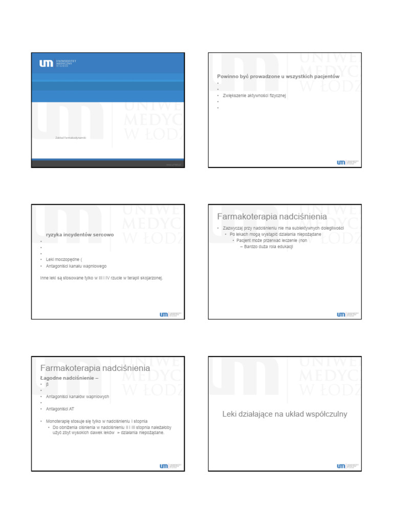 Leki Hipotensyjne Konspekt | PDF