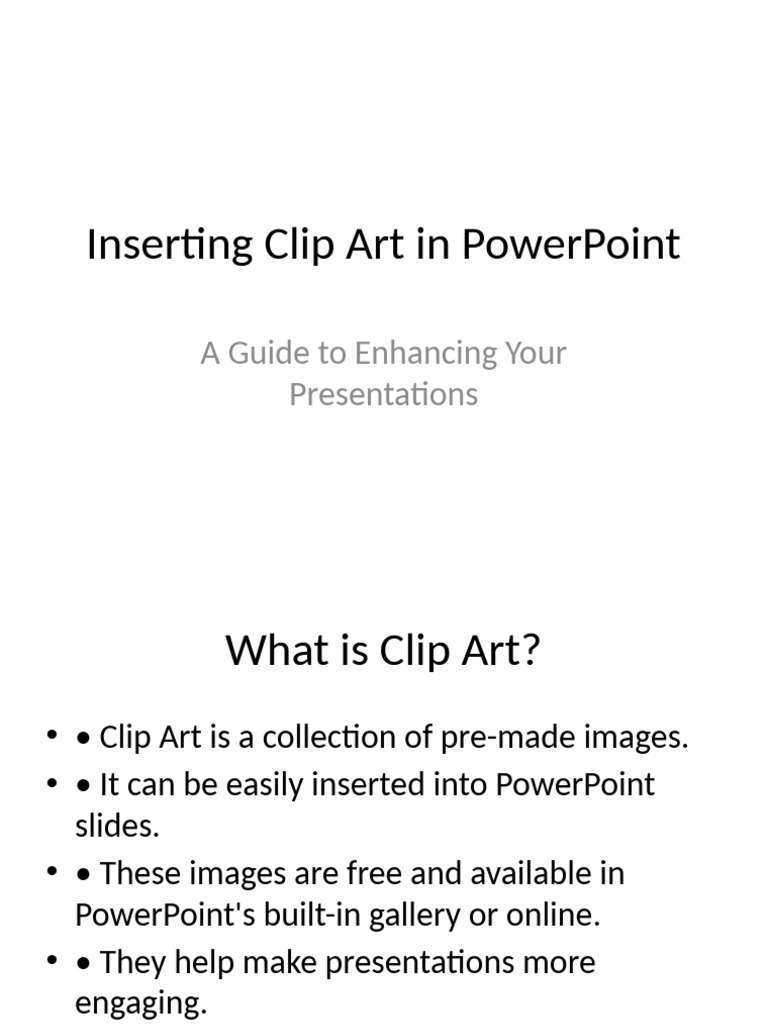 Inserting Clip Art Presentation | PDF