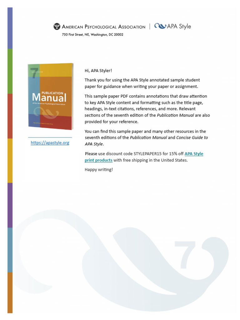 APA Style Sample Student Paper Guide | PDF | Apa Style | Citation