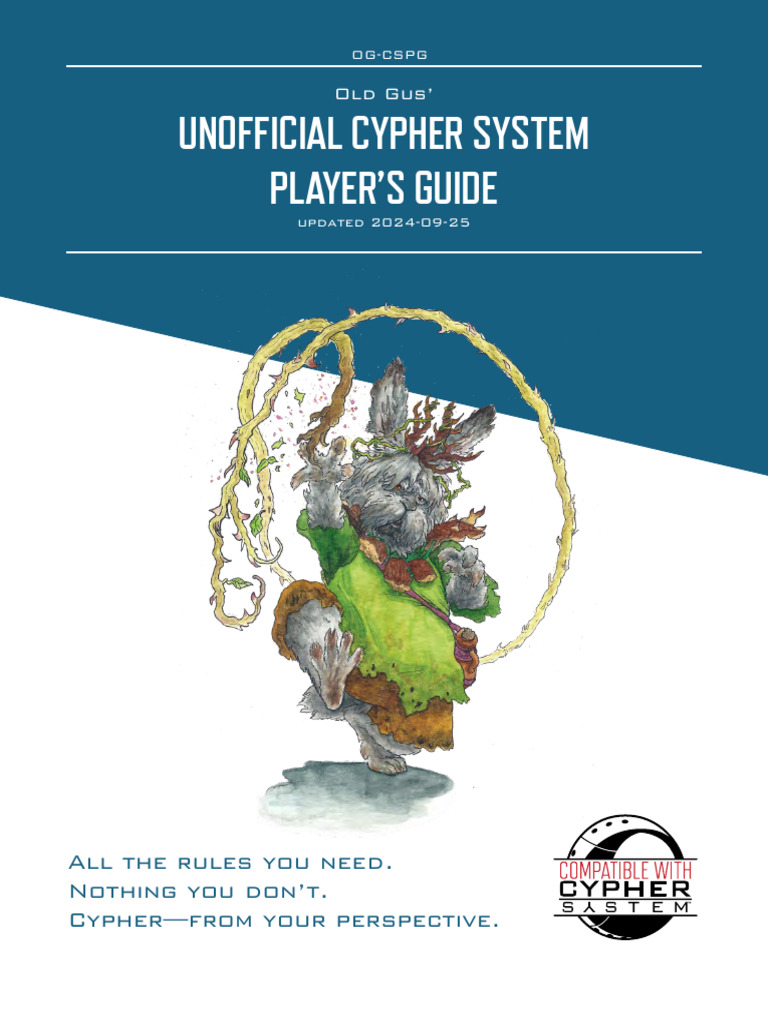 Cypher Og CSPG Old Gus Cypher System Players Guide | PDF | Role Playing ...