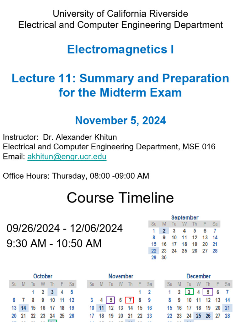 Lecture 11 Preparation+to+Midterm | PDF | Magnetic Field | Waves