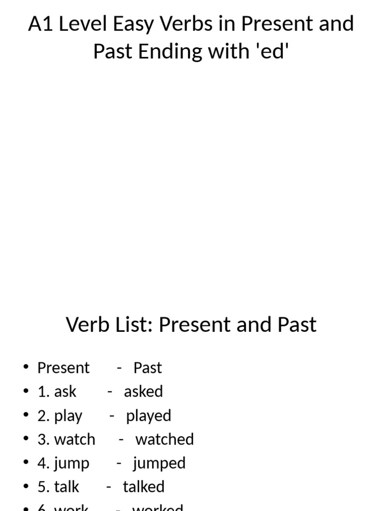 A1 Level Verbs Presentation | PDF