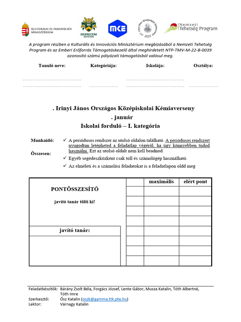 2023 I Fordulo I Kategoria Megoldas | PDF