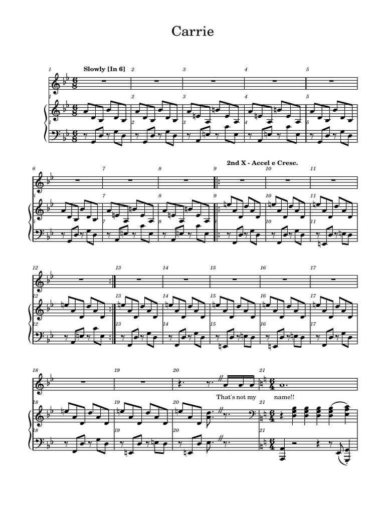 Carrie Sheet Music | PDF