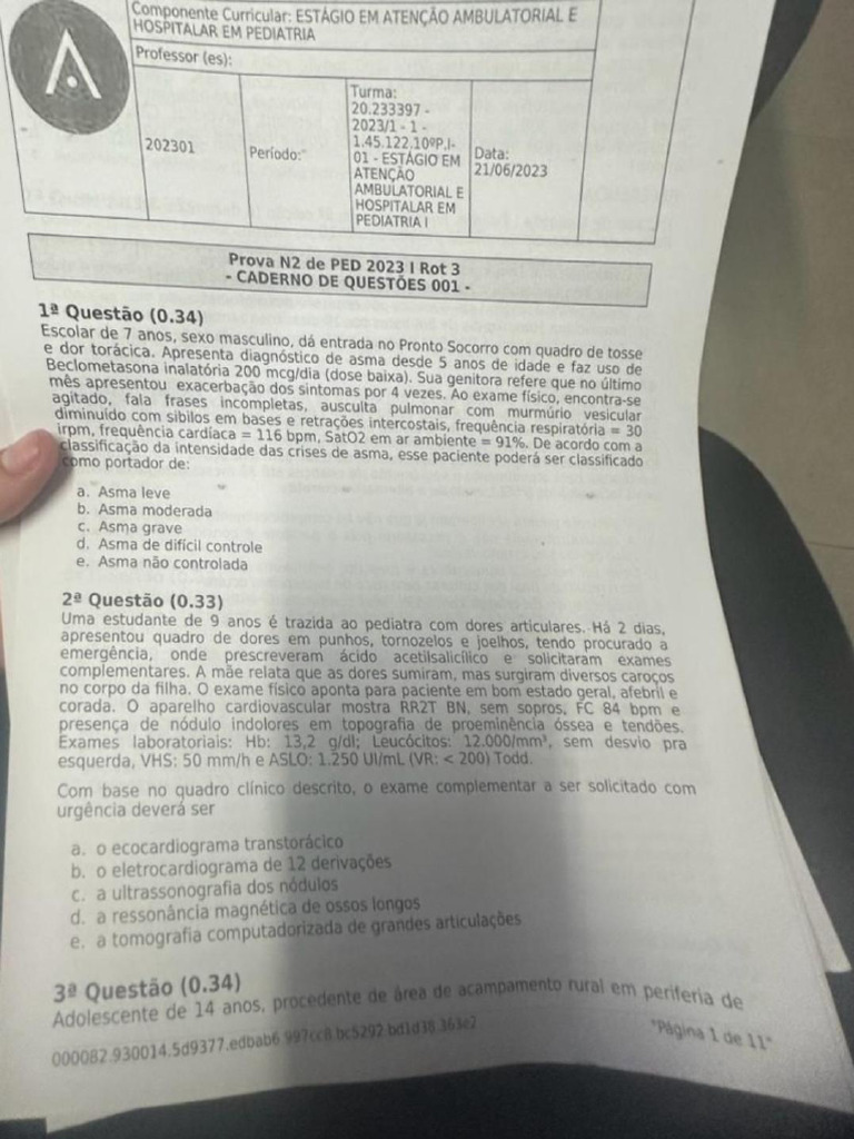 Prova Ped 2023.3 | PDF