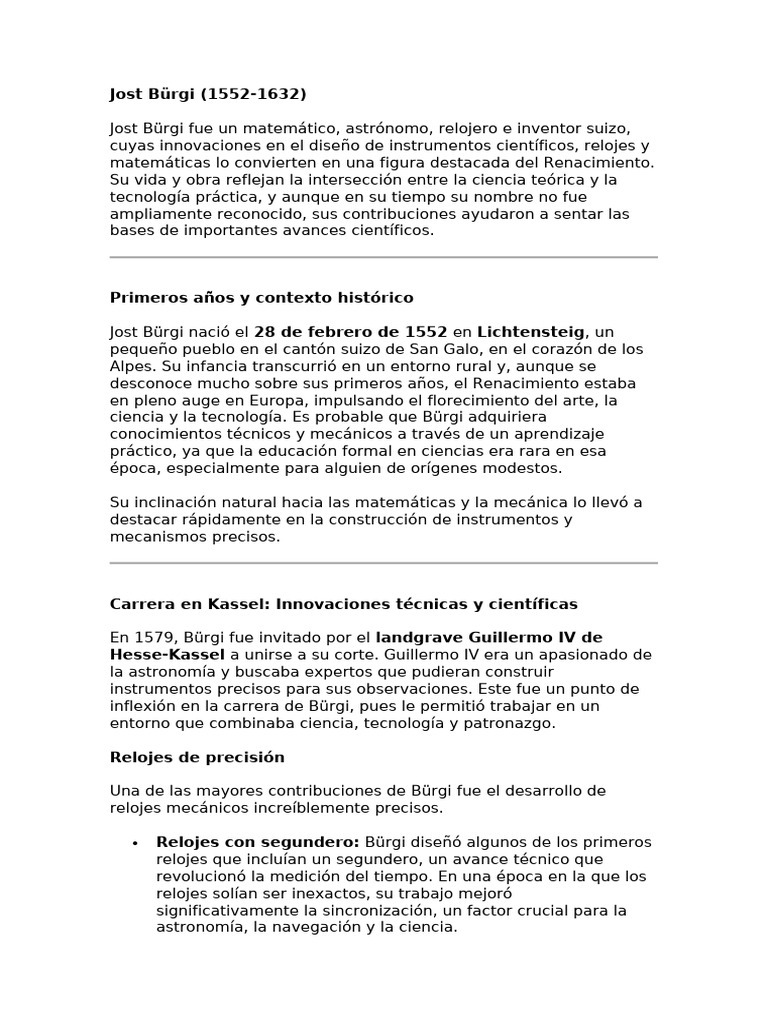 Jost Bürgi | PDF | Science