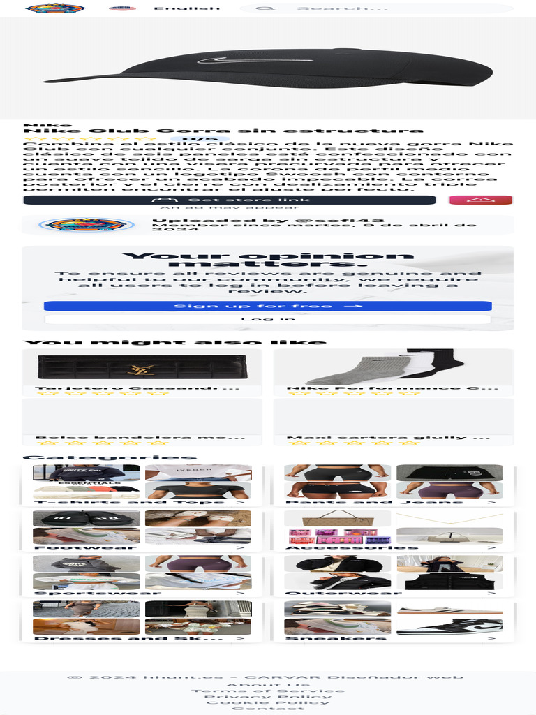 Nike Club Gorra Sin Estructura Hacoo Saramart Hacoo Hunt | PDF