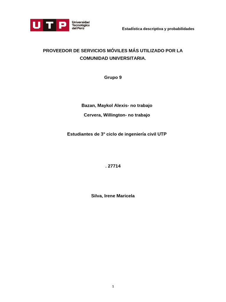 Formato - Proyect (1) AVANZE | PDF | Estadísticas descriptivas