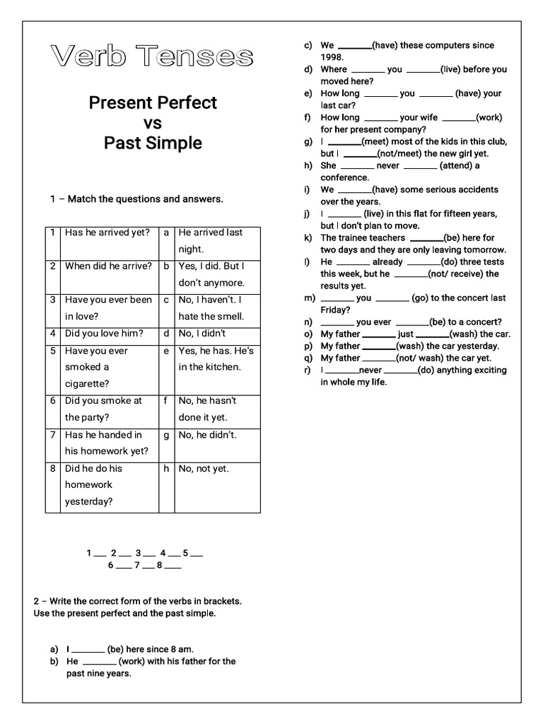 Past Tense Vs Perfect Tense | PDF | Syntax | Linguistic Typology