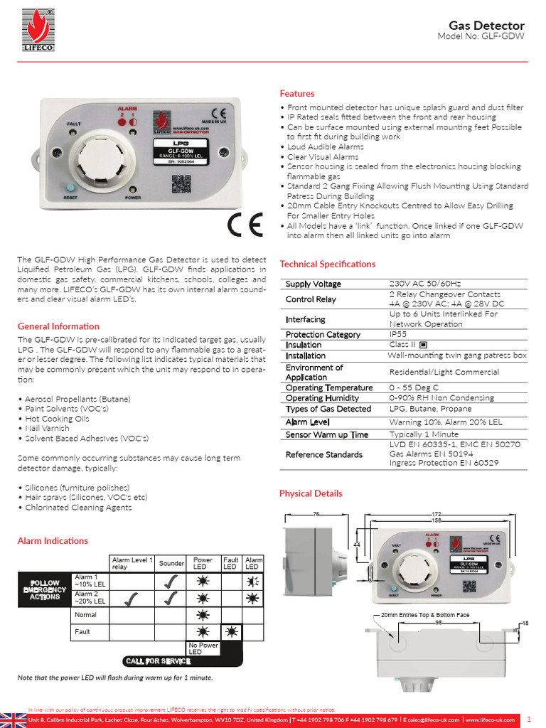 GLF-GDW Gas Detector Overview | PDF | Relay | Alternating Current