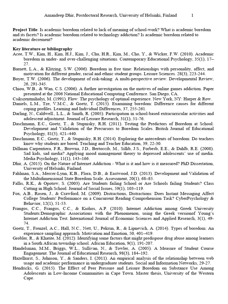 Academic Boredom and Its Impacts | PDF | Attention Deficit ...