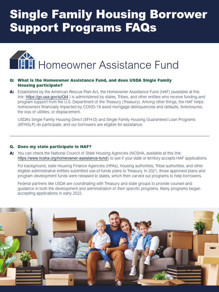 508 RD SFH Borrowersupportprograms Haf | PDF | Refinancing | Loans
