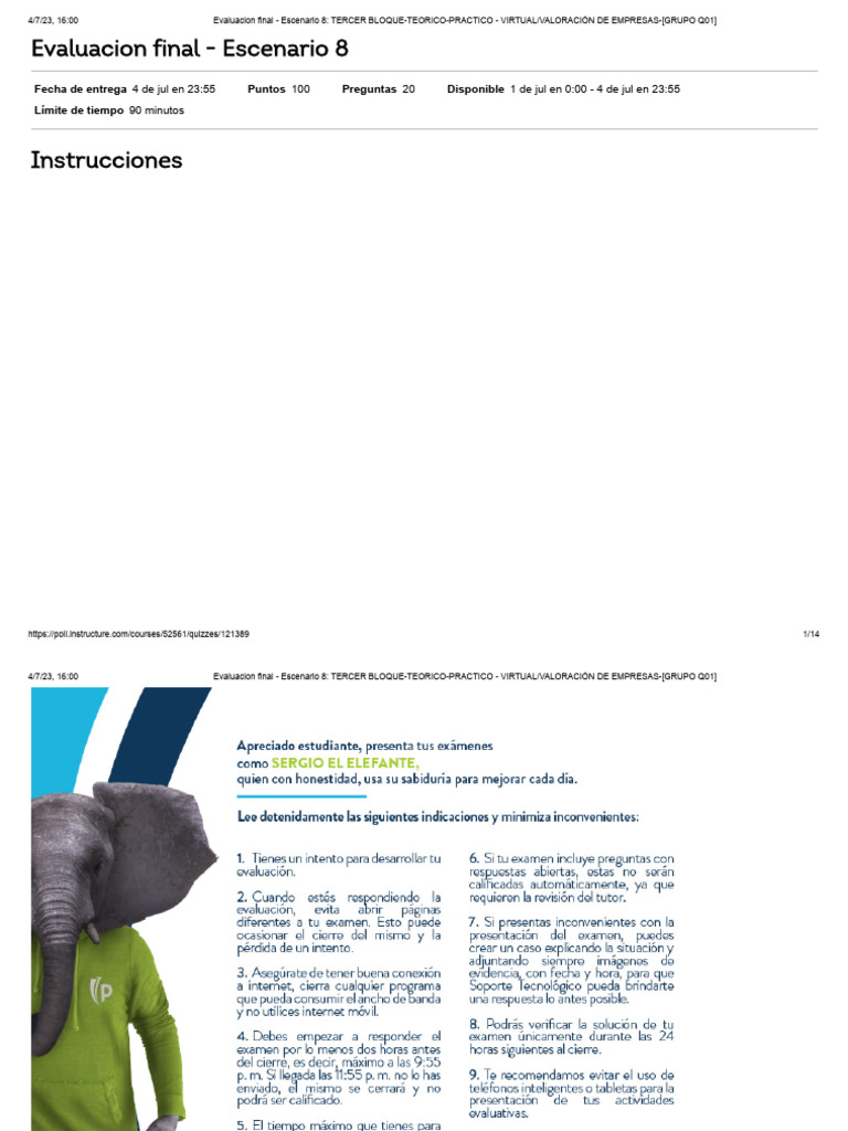 Evaluacion Final - Escenario 8 - TERCER BLOQUE-TEORICO-PRACTICO - VIRTUAL - VALORACIÓN DE ...