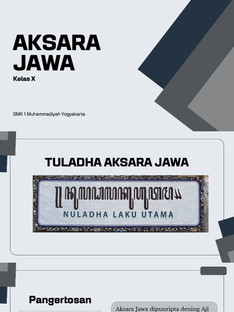 Materi Aksara Jawa - Kelas X | PDF