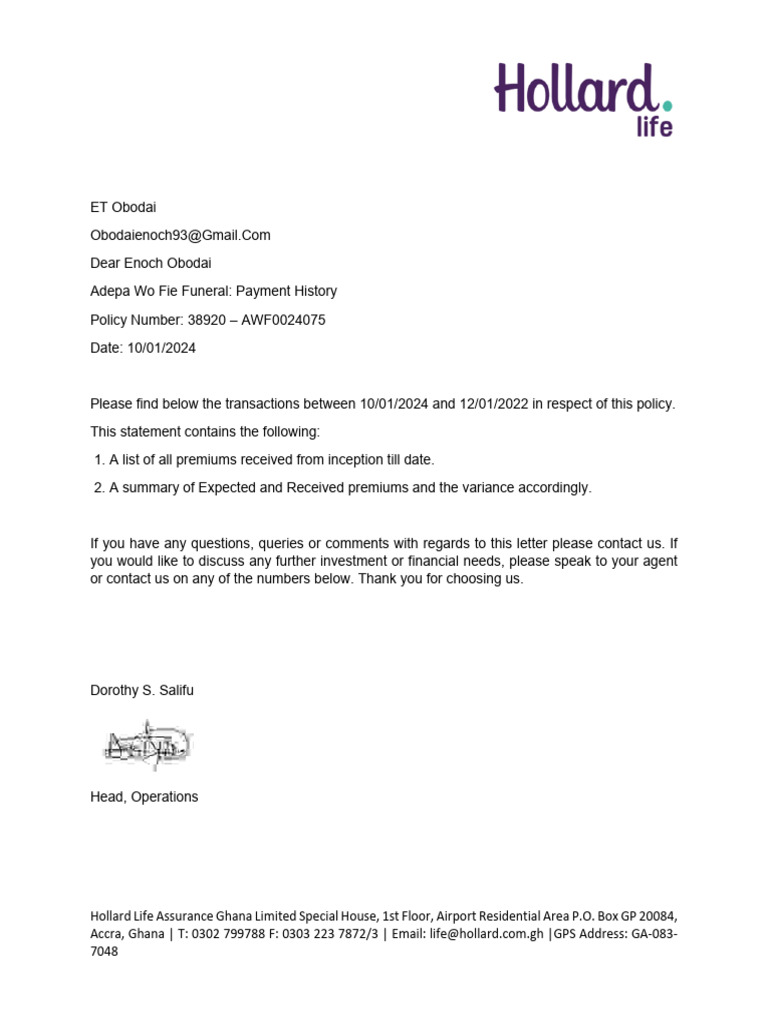 Hollard Life Assurance Ghana Limited Special House, 1st Floor, Airport ...