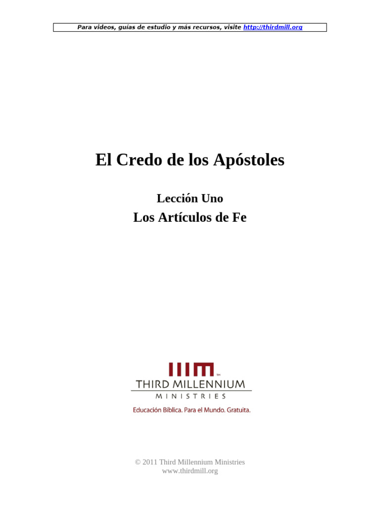 Credo de los Apóstoles: Artículos de Fe | PDF | Trinidad | Iglesia ...