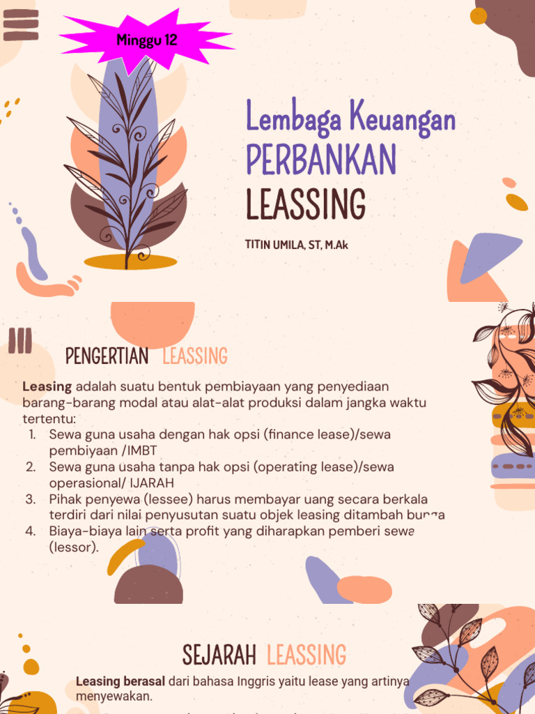 Lembaga Keuangan LEASSING MGGU 12 | PDF