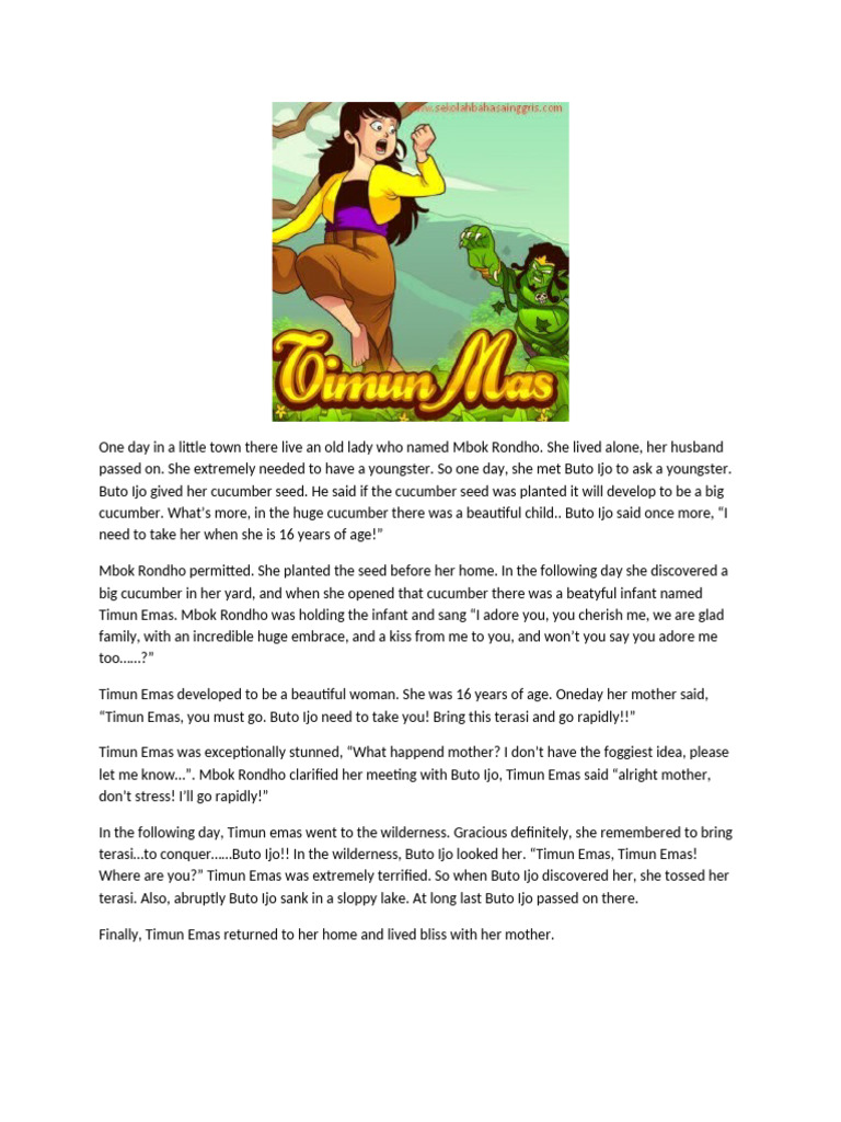 Timun Emas: A Tale of Courage | PDF