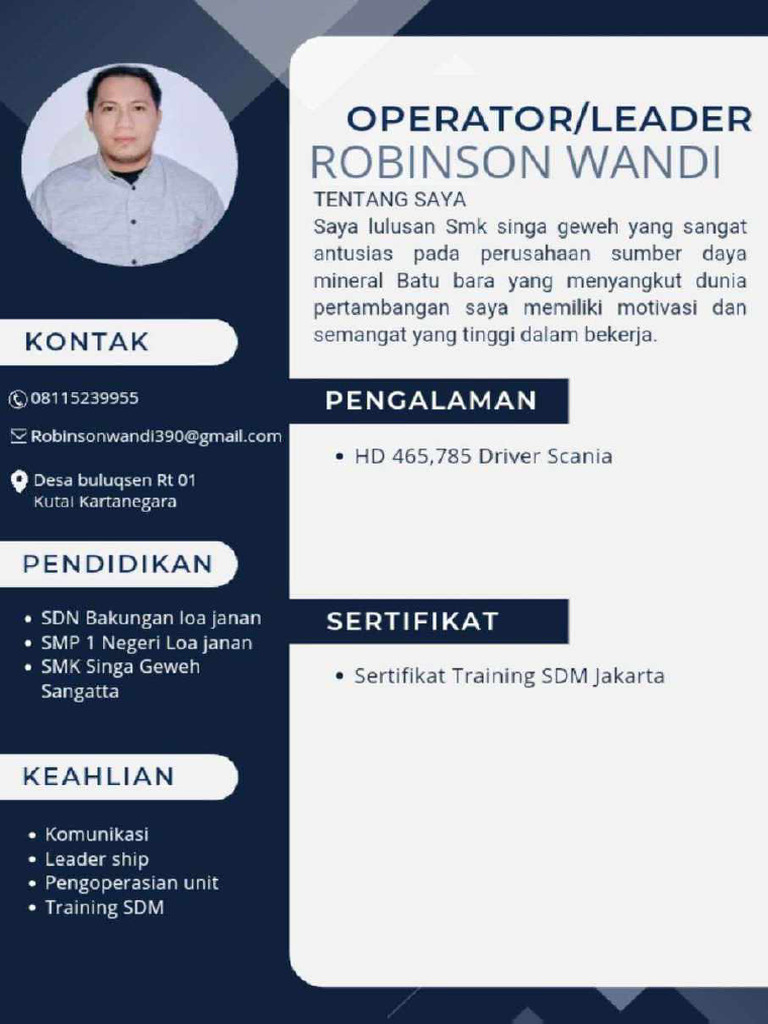 CV Robinson Wandi 1 | PDF