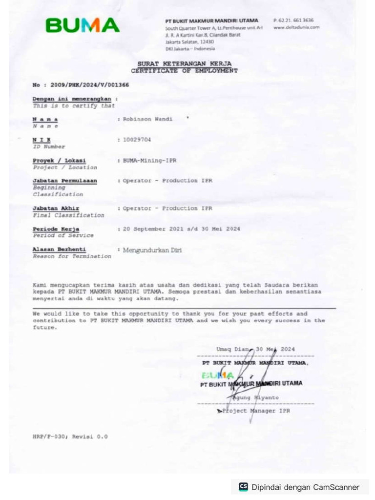 CV Robinson Wandi | PDF