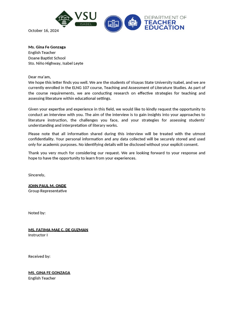 Letter Gina Print | PDF