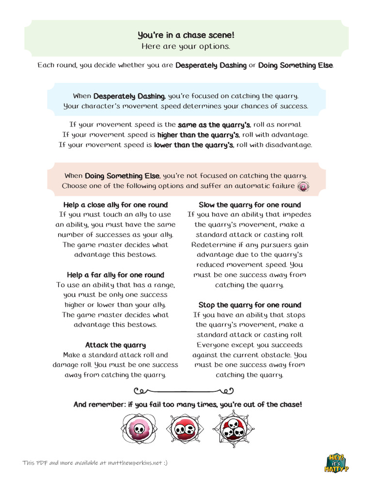 Better Chases Player Handout | PDF