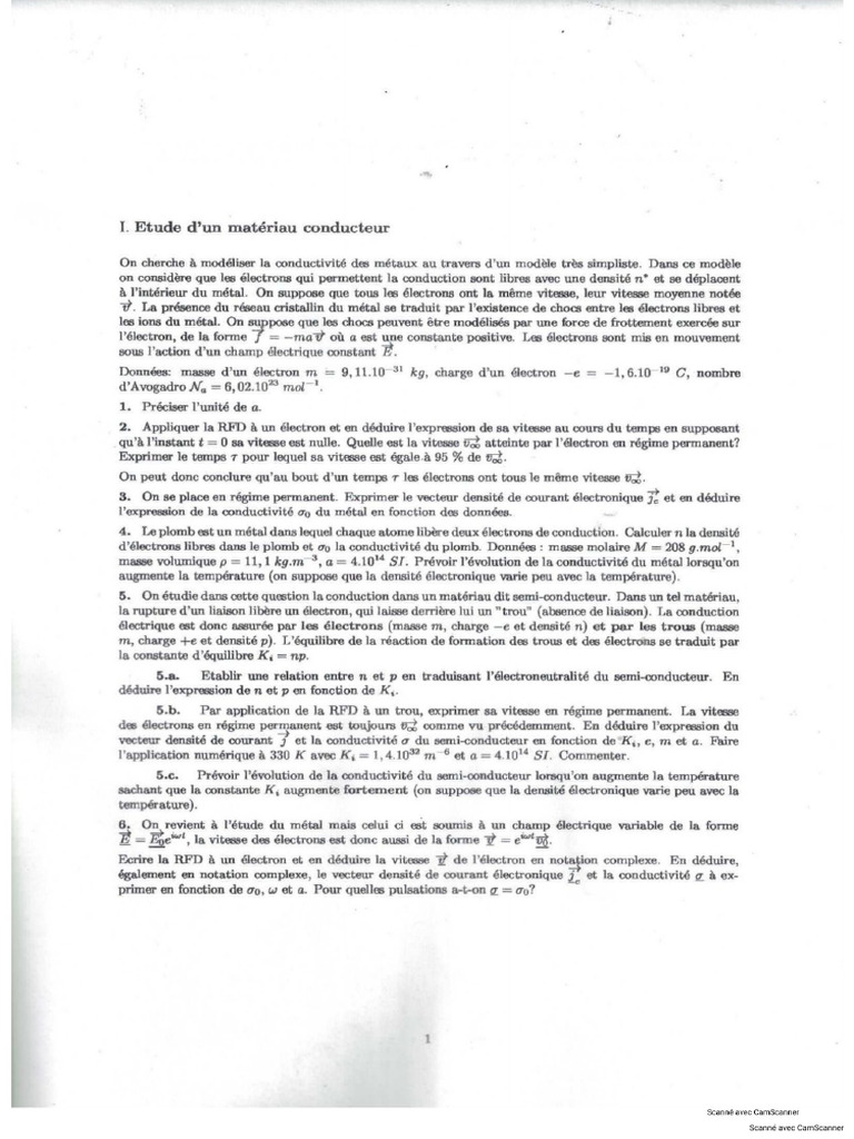 BN PB Corrig Conductivité Et Eff Hall | PDF