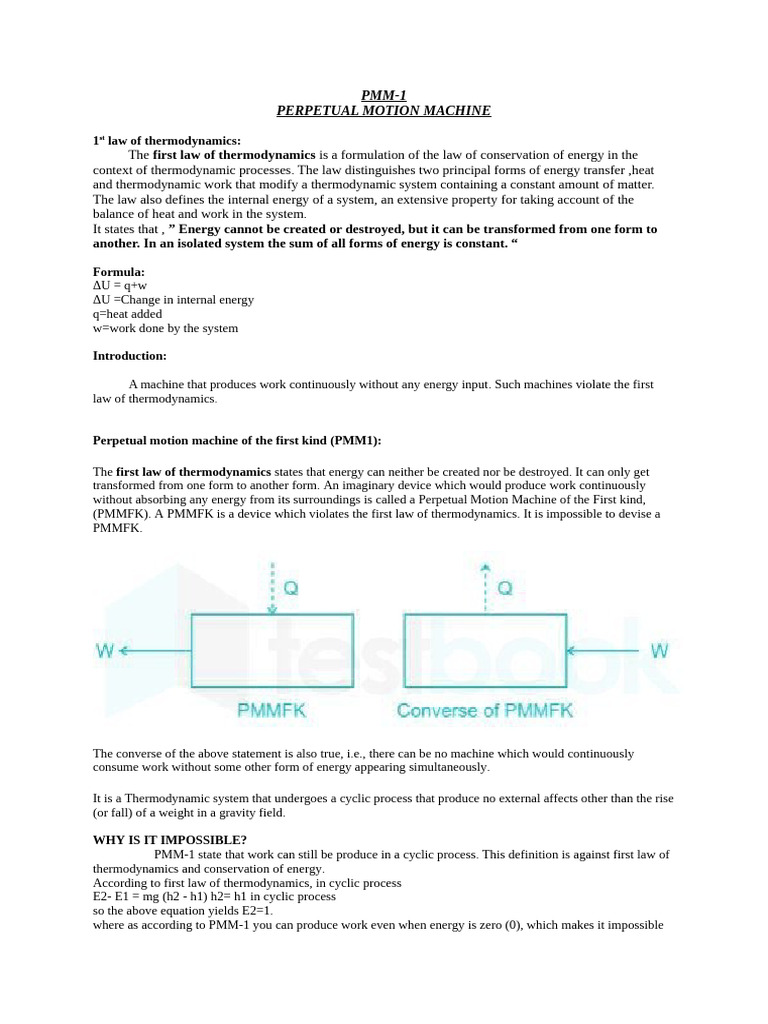 Perpetual Motion Machine Explained | PDF