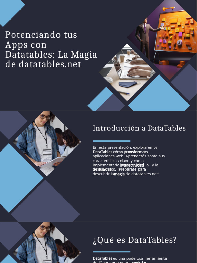 Slidesgo Potenciando Tus Apps Con Datatables La Magia de Datatablesnet ...