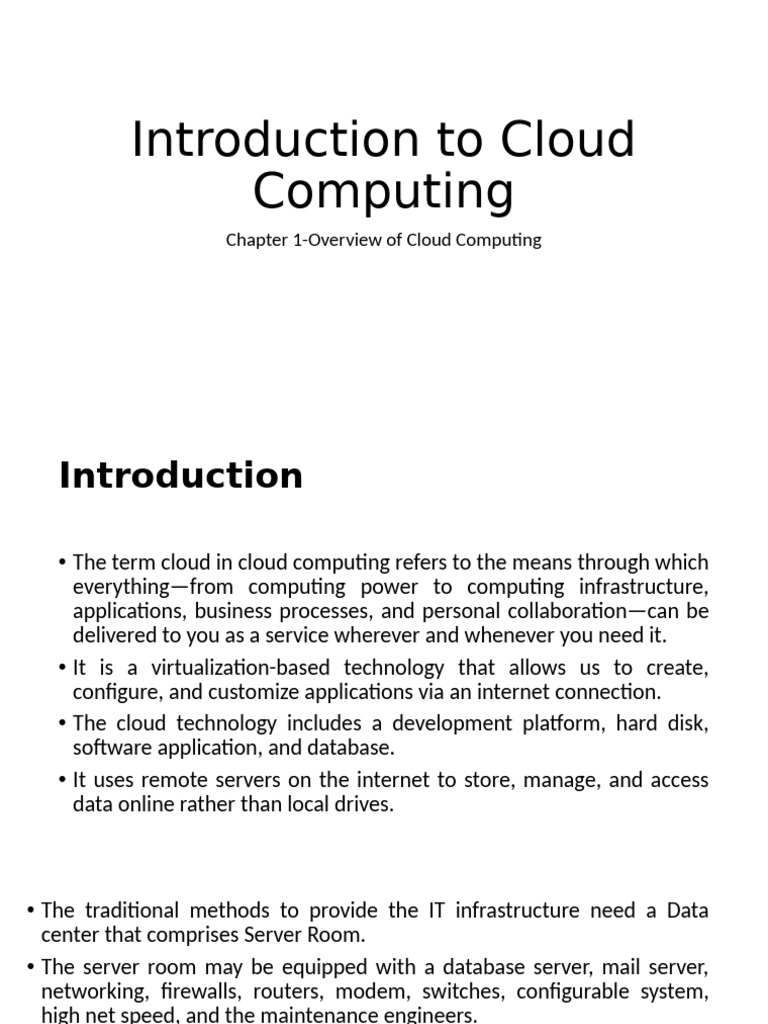 Cloud Computing Overview And Benefits Pdf Cloud Computing