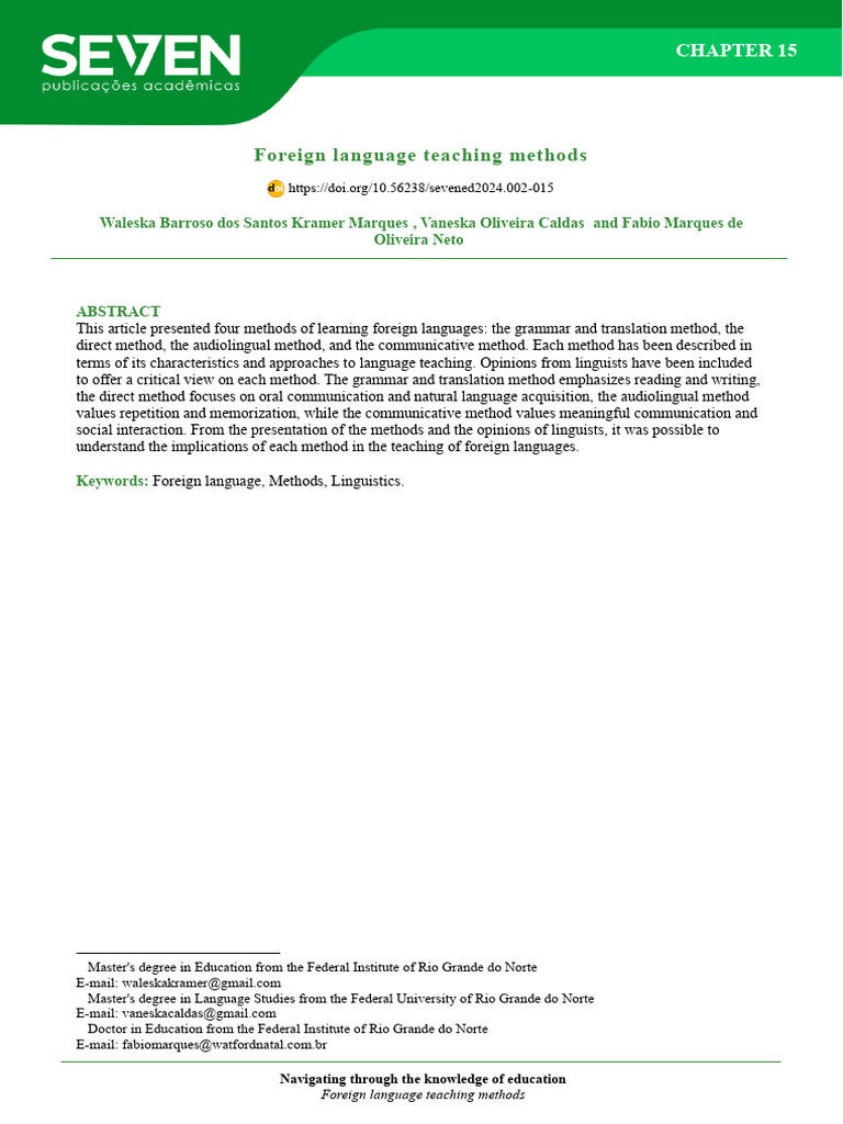 Foreign Language Teaching Methods Overview | PDF | Language Education ...