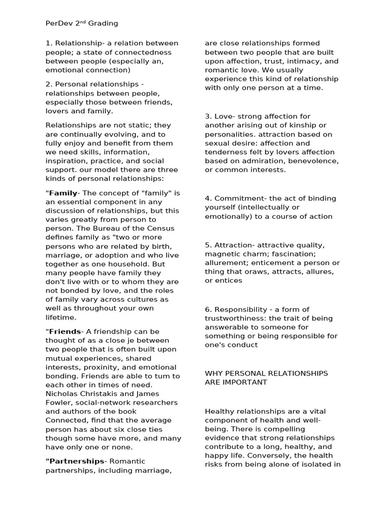 Perdev 2nd Grading | PDF | Love | Servant Leadership