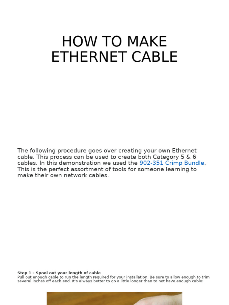 HOW TO MAKE ETHERNET CABLE | PDF | Electrical Connector | Wire