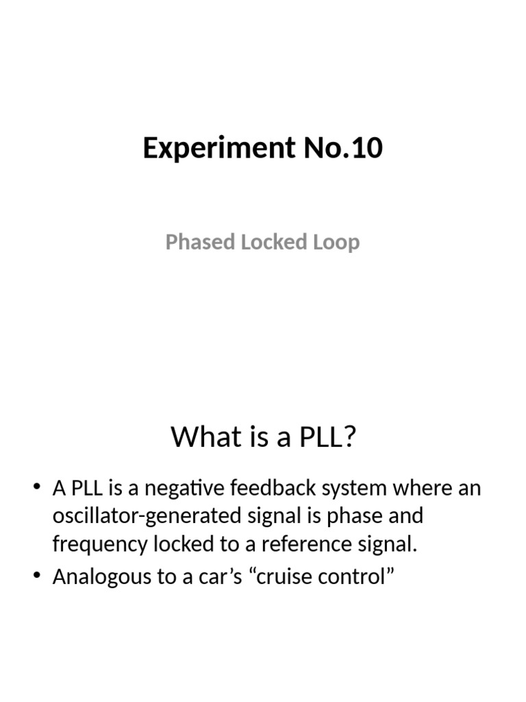 6.PLL | PDF | Detector (Radio) | Electrical Engineering