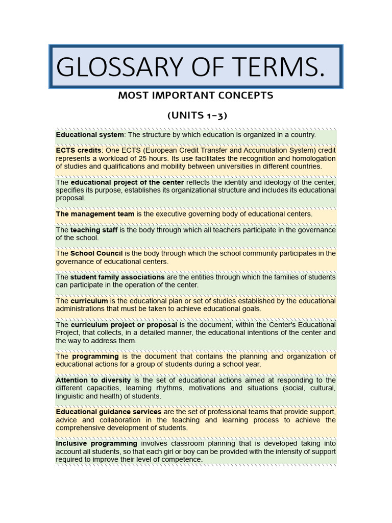 Glossary of Terms | PDF