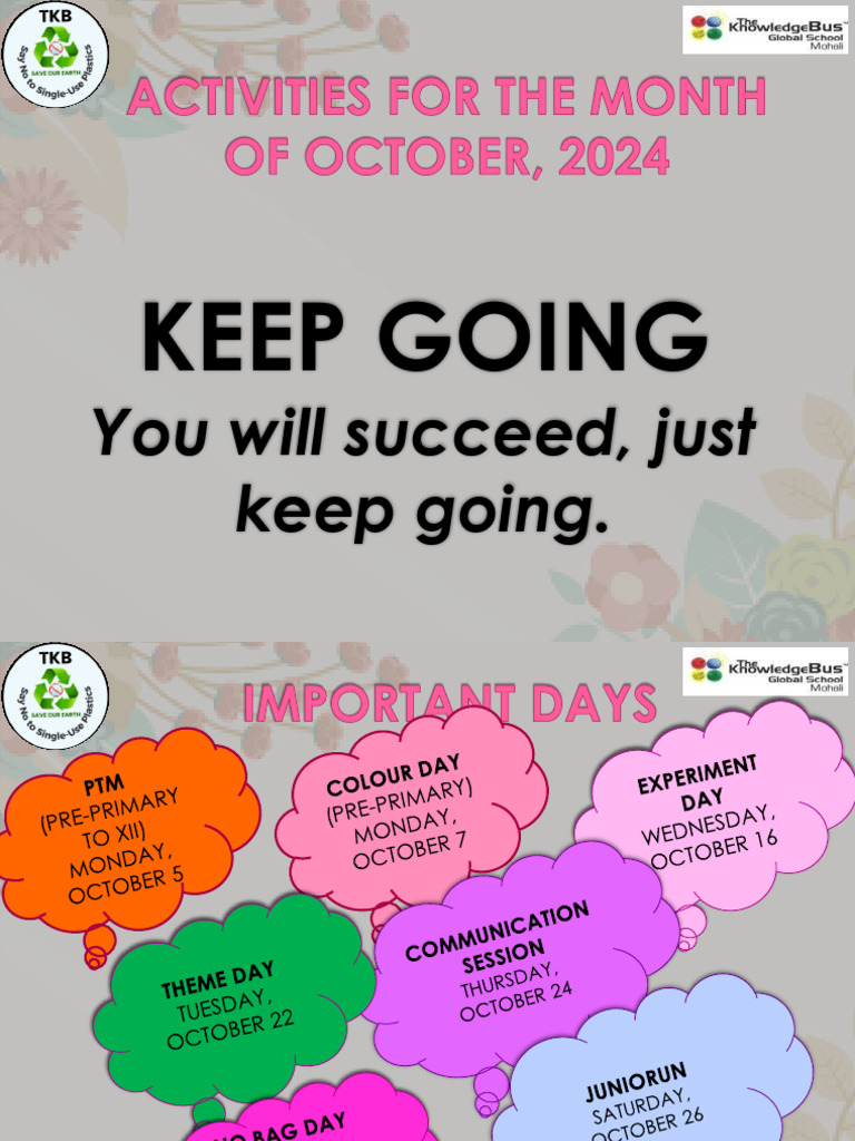 Activities For The Month of October 2024 | PDF