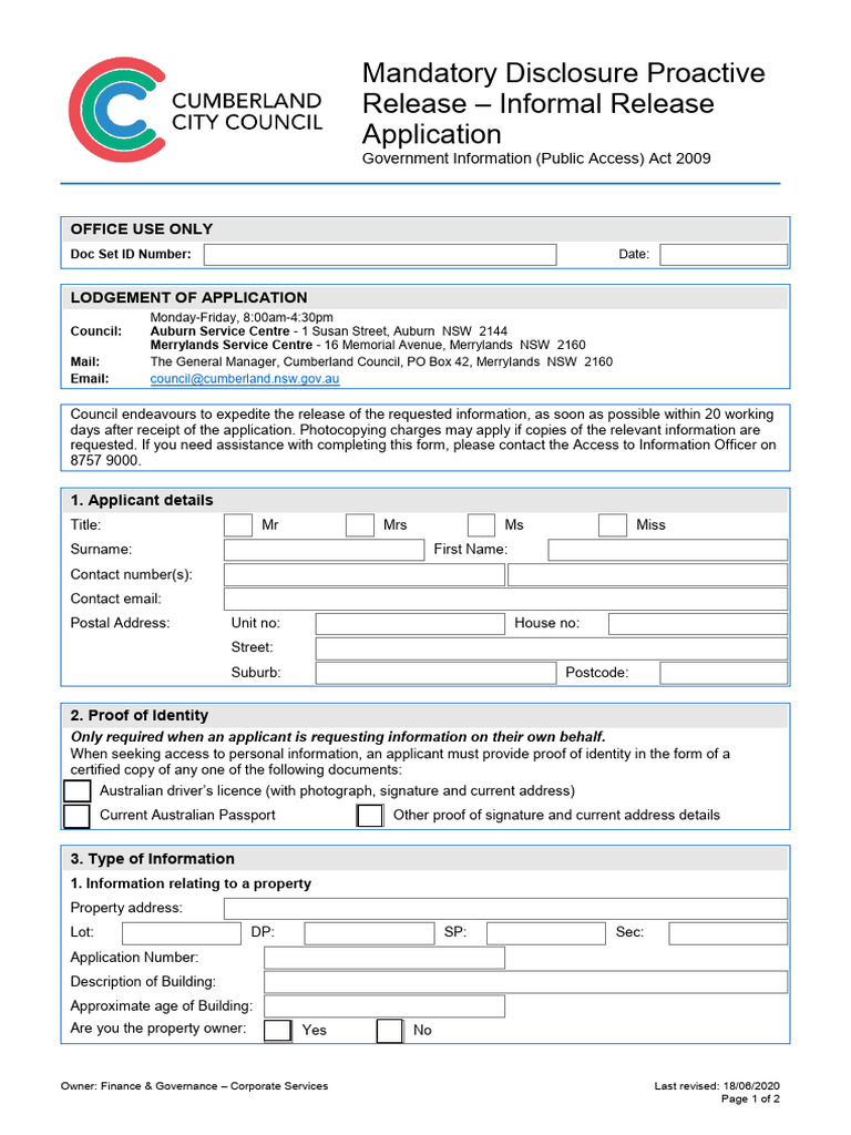 Mandatory Disclosure Proactive Release Form 23 | PDF | Identity Document