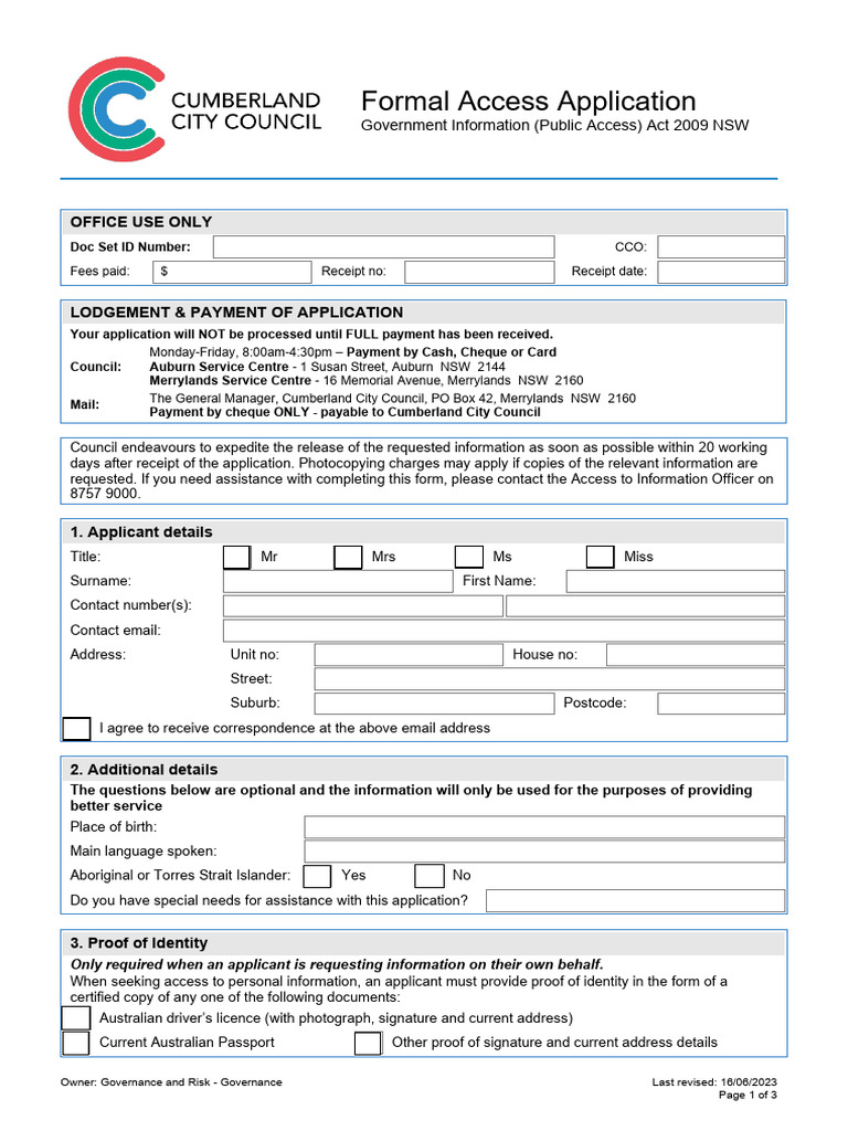 Formal Release Application Form 23 | PDF | Cheque | Identity Document