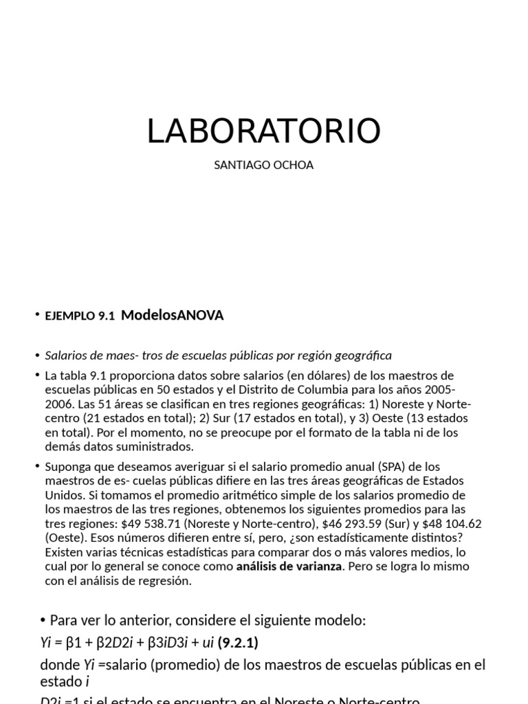 Laboratorio Econometria Ii | PDF | Regresión lineal | Análisis de regresión