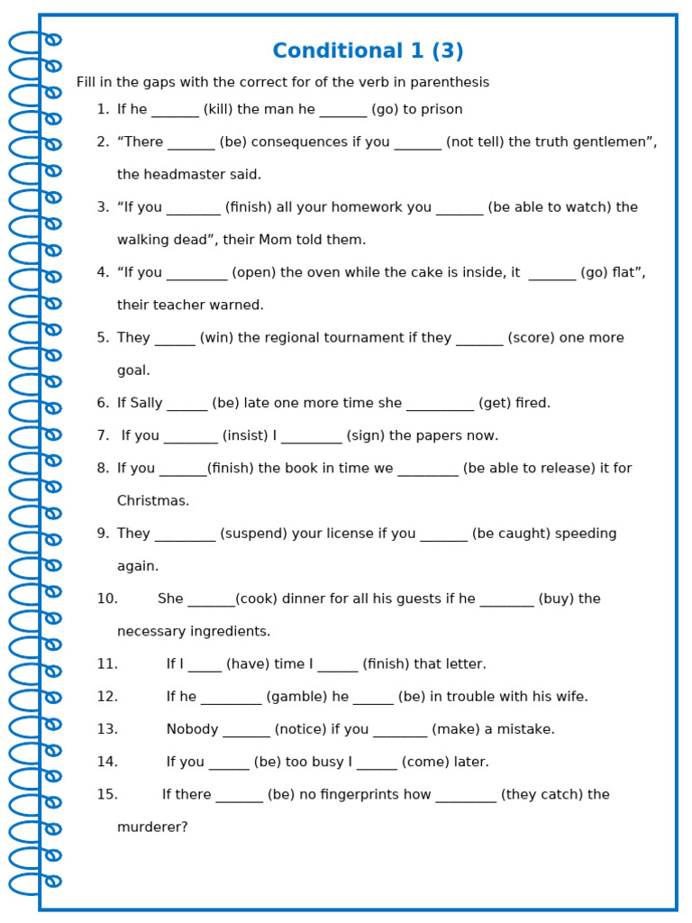 Conditional Verb Exercises | PDF