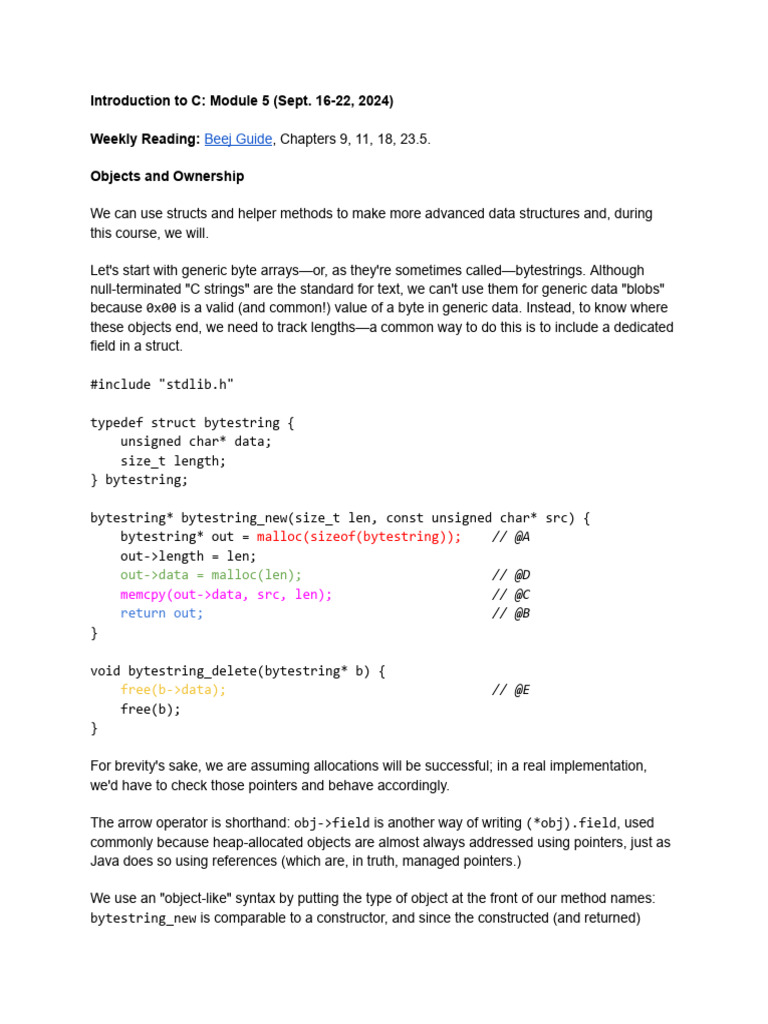Intro To C - Module 5 | PDF | Pointer (Computer Programming) | String (Computer Science)