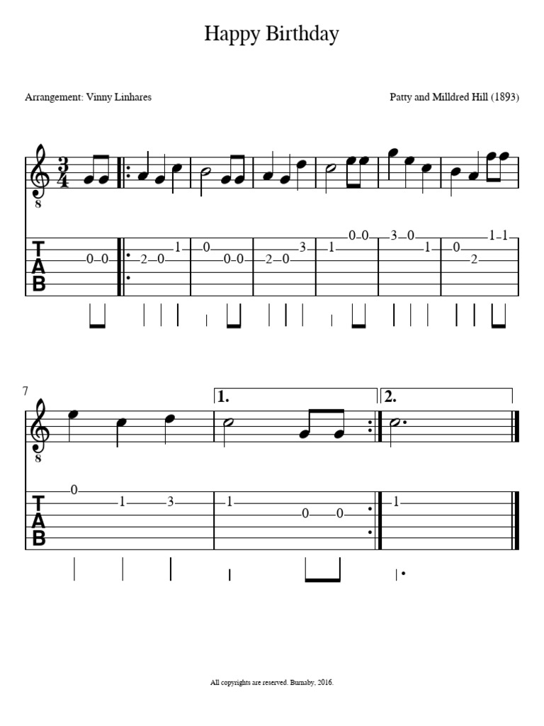 Happy Birthday (Guitar) | PDF