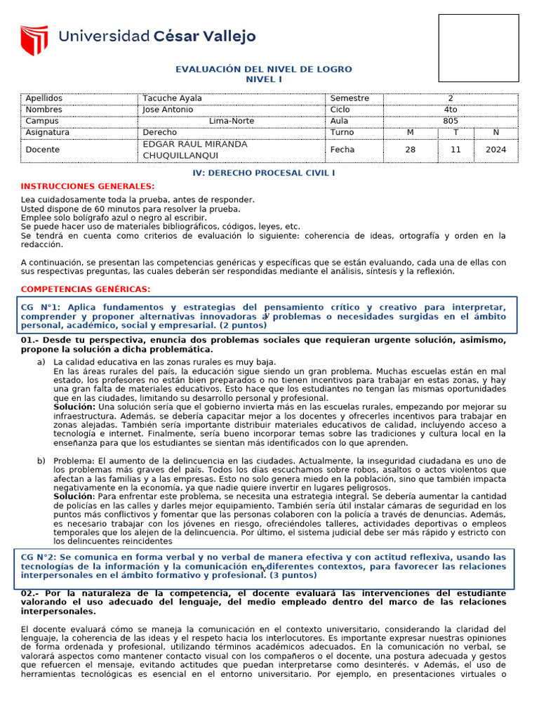 Prueba de Nivel de Logro 2 | PDF | Constitución | Caso de ley