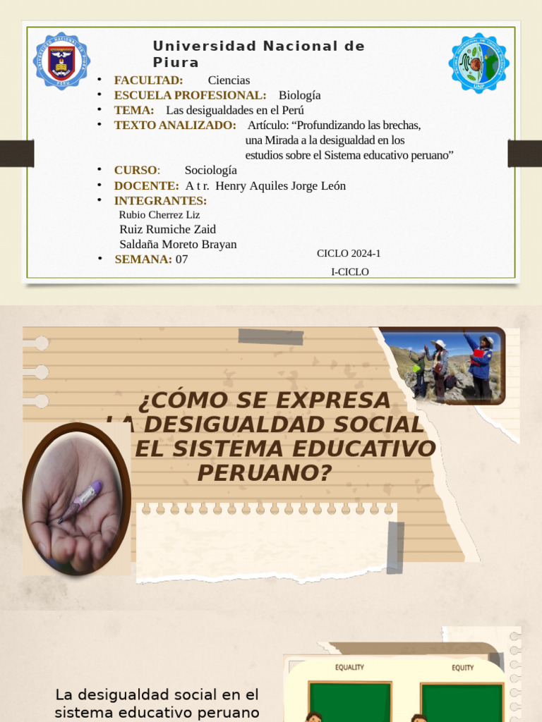 Desigualdad educativa en Perú: análisis y ejemplos | PDF | Desigualdad ...